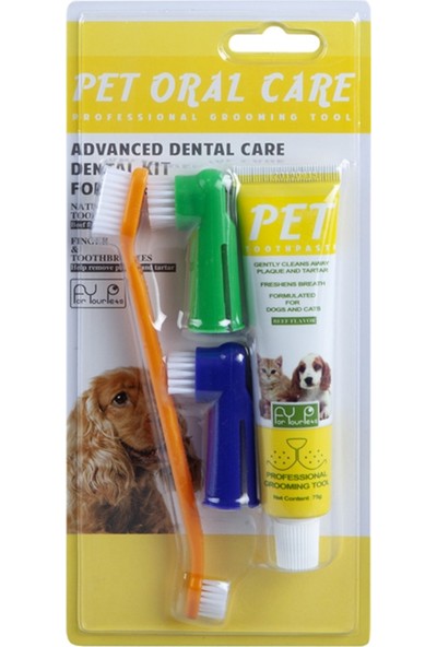 For Your Pets Biftek Aromalı Pet Diş Temizleme Seti