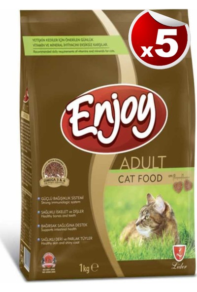 Enjoy Tavuk Etli Kedi Maması 1 kg x 5 Adet Enjoy Tavuk Etli Kedi Maması 1 kg x 5 Adet
