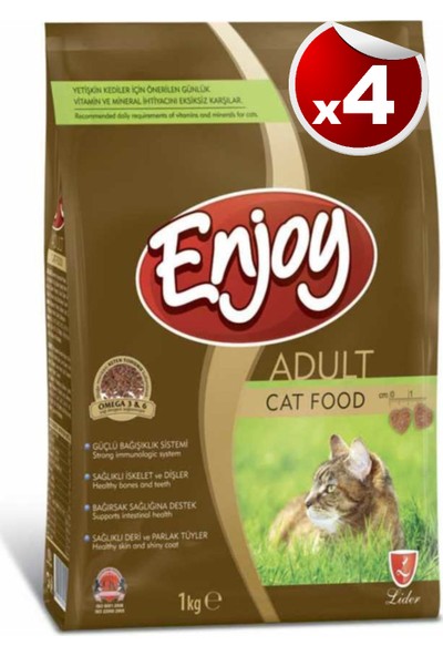 Enjoy Tavuk Etli Kedi Maması 1 kg x 4 Adet