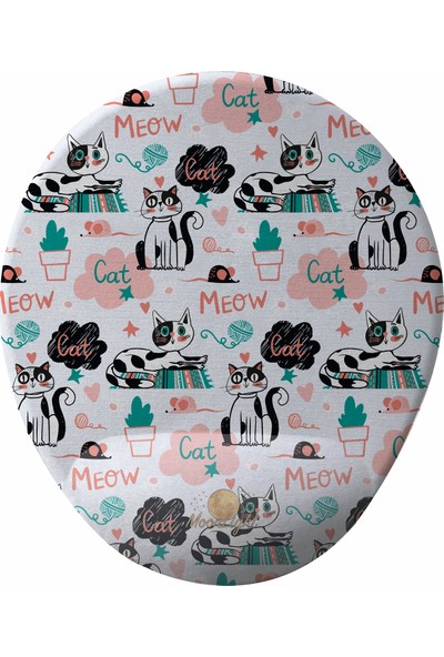 Flipped Cat Meow Bilek Destekli Tasarım Mouse Pad
