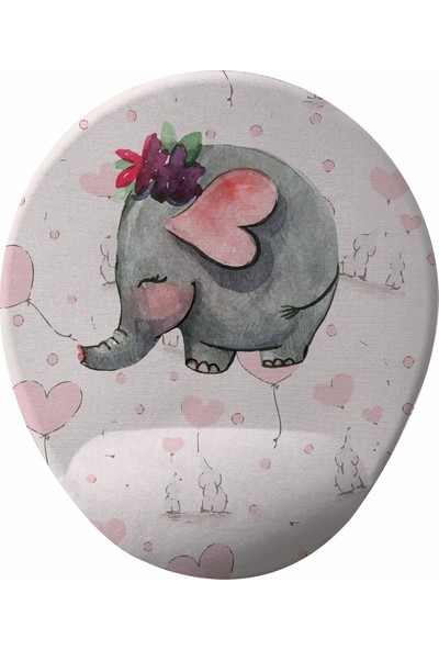Flipped Fil Desenli Bilek Destekli Tasarım Mouse Pad