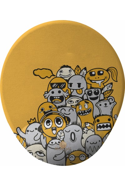 Flipped Yellow Happy Bilek Destekli Tasarım Mouse Pad