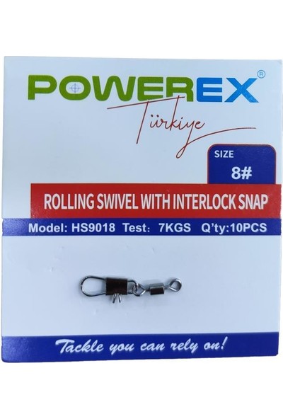 Powerex HS9018 No: 8 Klipsli Bilyeli Fırdöndü 10'lu Paketli