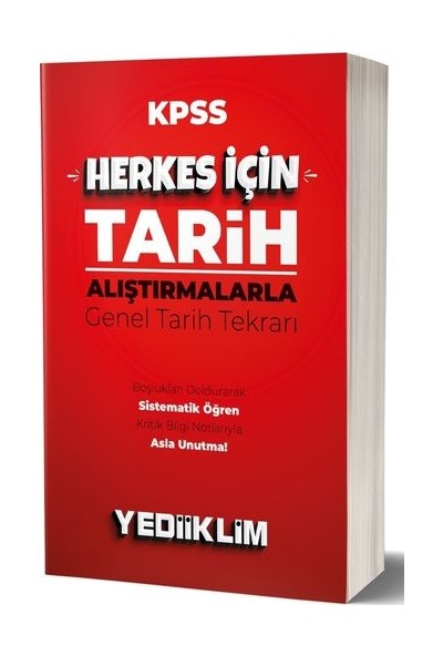 Yediiklim Yayınları KPSS Herkes İçin Tarih - Alıştırmalarla Genel Tarih Tekrarı