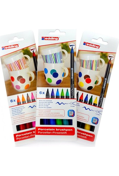 Edding 4200 Ana-Sıcak-Soğuk Renkler Porselen Kalemi 3'lü