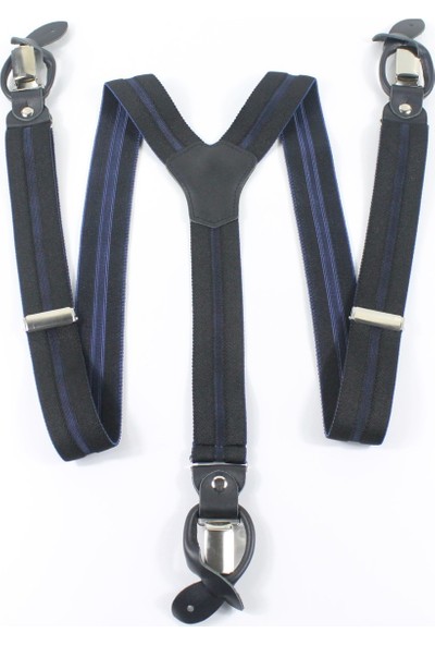 Dwoy Deri Bağlantılı Büyük Klipsli Düğmeli Pantolon Askısı