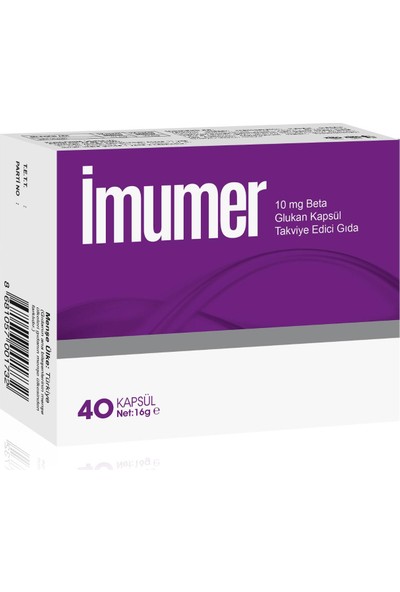 Esmira Imumer Beta Glucan 40 Kapsül Esmira Imumer Beta Glucan 40 Kapsül