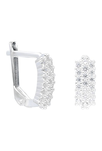 Aykat Klipsli Küpe Taşlı 925 Ayar Gümüş Bayan Küpesi KUPE-329