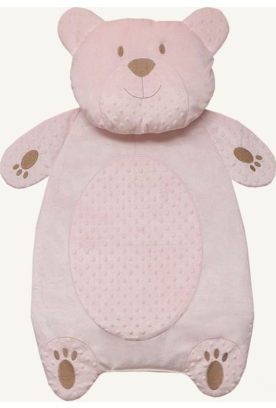 Bebitof Kız Bebek Ayı Figürlü Alt Açma Minderi - Pembe