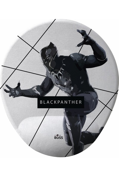 Flipped Black Panther Bilek Destekli Tasarım Mouse Pad