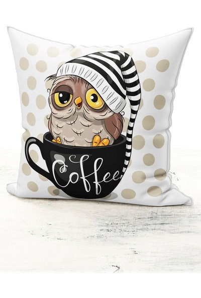 Bk Home Dekor Modern Baykuş Desen Kırlent Kılıfı Bk Home Dekor Modern Baykuş Desen Kırlent Kılıfı