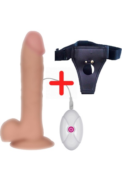 Lovetoy Ultra Ten Dokulu Yumuşak 23 cm Titreşimli Kemerli Penis Vibratör
