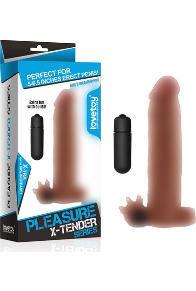 Kahverengi Ultra Yumuşak 5 cm Uzatma Sağlayan Titreşimli Penis Kılıf