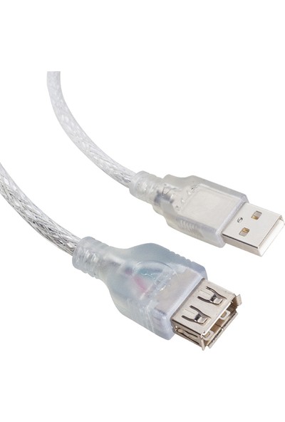 Powermaster USB Uzatma Kablosu 1,5m Şeffaf