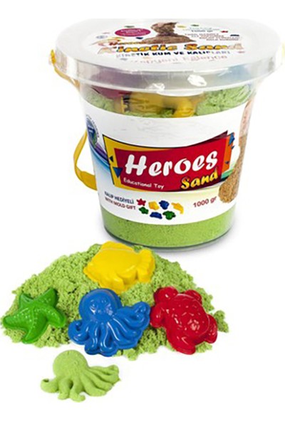 Heroes Kovalı Kinetik Kum 1000 gr - Yeşil