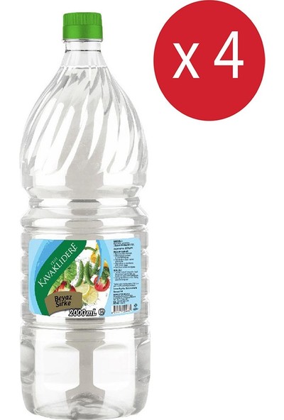 Kavaklıdere Beyaz Sirke 2 Lt. Temizlik Sirkesi x 4 Adet