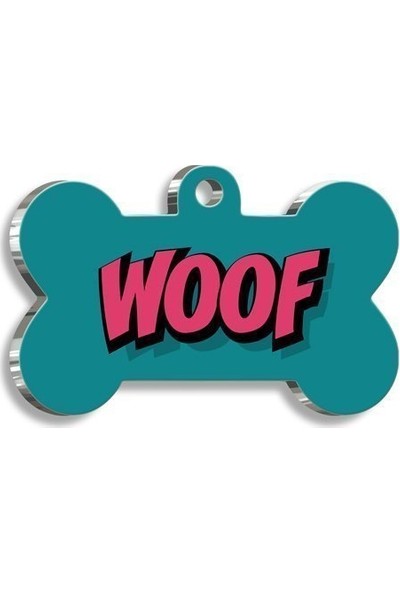 Pettag Woof Kemik Şekilli Köpek Künyesi Medium 2,6 x 3,8 cm