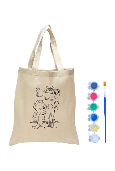 Joy And Toys Deniz Canlıları Desenli Çanta Boyama Seti