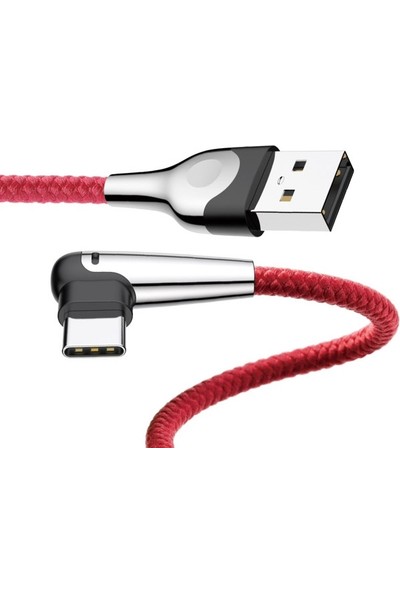 Baseus Mvp Type-C Led Işıklı Şarj Kablosu 3.0A 1 m  Kırmızı - CATMVP-D09