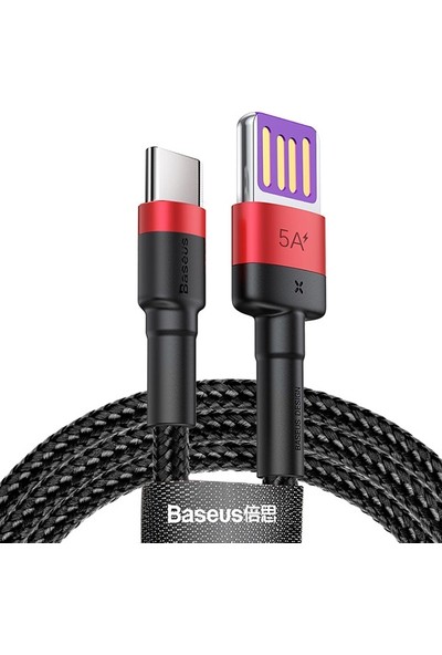 Baseus Cafule Hw USB Type C40W Hızlı Şarj USB Kablo Halat Kablo Siyah - CATKLF-P91 Baseus Cafule Hw USB Type C40W Hızlı Şarj USB Kablo Halat Kablo Siyah - CATKLF-P91