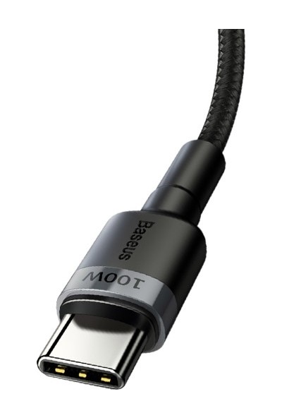 Baseus Cafule PD2.0 100W USB-C - Type-C Data ve Şarj Kablosu 20V 5A 2 mt CATKLF-ALG1 - Siyah - Gri Baseus Cafule PD2.0 100W USB-C - Type-C Data ve Şarj Kablosu 20V 5A 2 mt CATKLF-ALG1 - Siyah - Gri