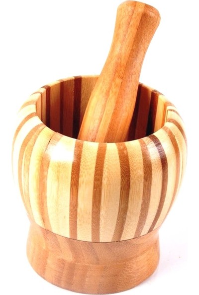 Biotech Bambu Büyük Boy Havan Sarımsak Döveceği 11,5 x 10,5 cm