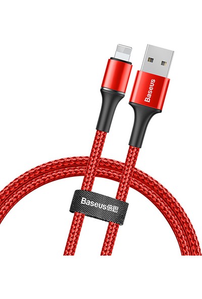 Baseus CALGH-B09 Halo Cable iPhone Lightning 2.4A 1 m USB Şarj Kablosu - Kırmızı Baseus CALGH-B09 Halo Cable iPhone Lightning 2.4A 1 m USB Şarj Kablosu - Kırmızı