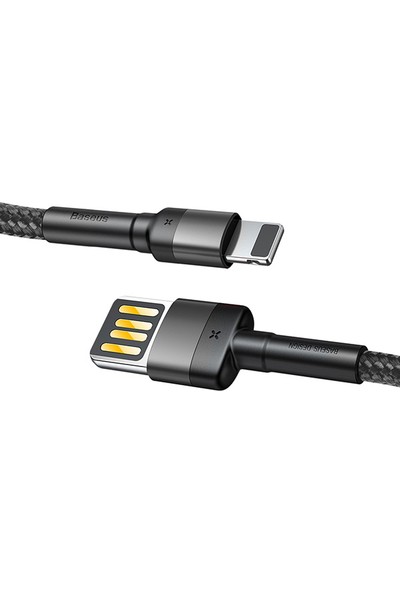 Baseus Special Edition iPhone 2.4A 1M Hızlı Şarj Halat Usb Kablo - Gri Siyah - CALKLF-GG1 Baseus Special Edition iPhone 2.4A 1M Hızlı Şarj Halat Usb Kablo - Gri Siyah - CALKLF-GG1