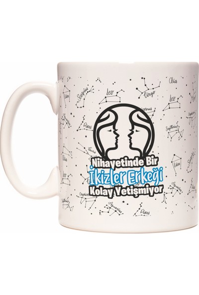 Rock'n Fox Nihayetinde Bir Ikizler Burcu Erkeği Kolay Yetişmiyor Burç Tasarım Kupa Bardak