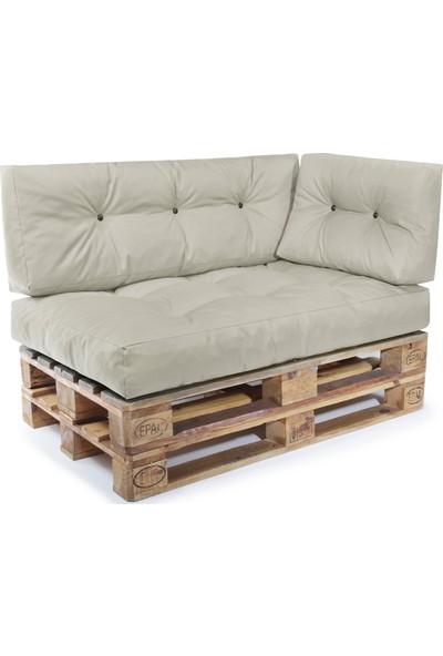 Dekoro Dış Mekan Palet Koltuk Minderi Takımı Krem