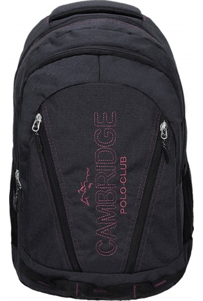 Cambridge Polo Club Sırt Çantası PLCAN2009 Siyah & Pembe Çizgili