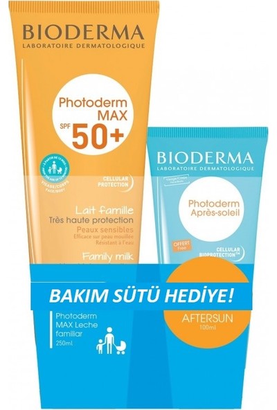 Bıoderma Max Family Milk 250 ml Spf 50+ (Güneş Sonrası Bakım Sütü Hediyeli 100 Ml)
