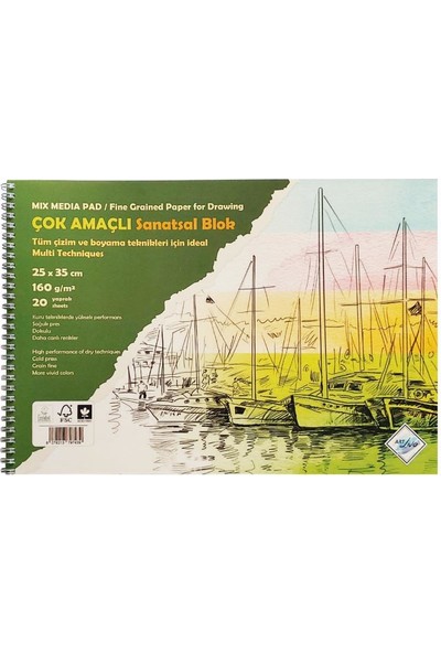 Art Liva Sanatsal Resim Defteri Multi Teknik 20 Sayfa 160 gr 25 x 35 cm