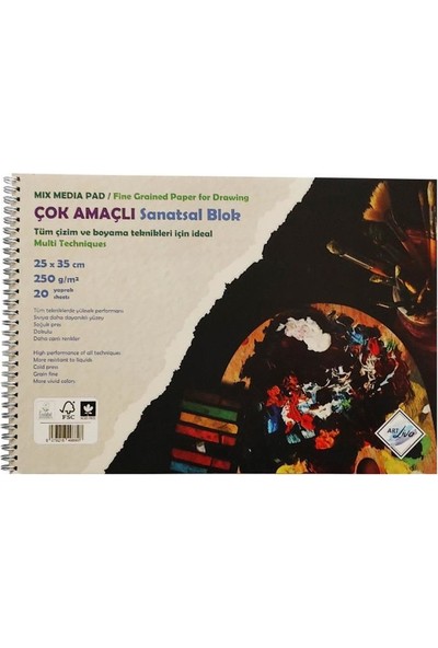 Art Liva Sanatsal Resim Defteri Sulu Teknik 20 Sayfa 250 gr 25 x 35 cm Art Liva Sanatsal Resim Defteri Sulu Teknik 20 Sayfa 250 gr 25 x 35 cm