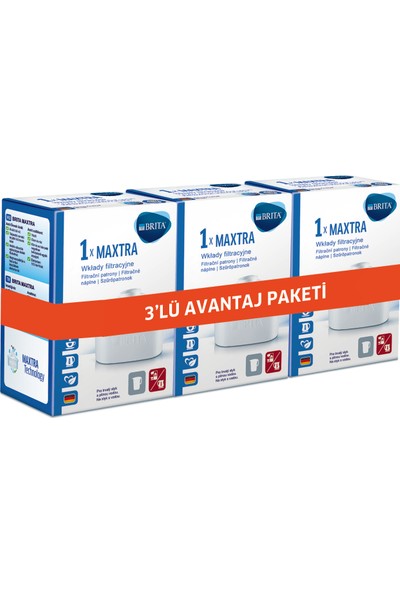 BRITA MAXTRA Su Arıtma Sürahi Yedek Filtresi -Üçlü BRITA MAXTRA Su Arıtma Sürahi Yedek Filtresi -Üçlü