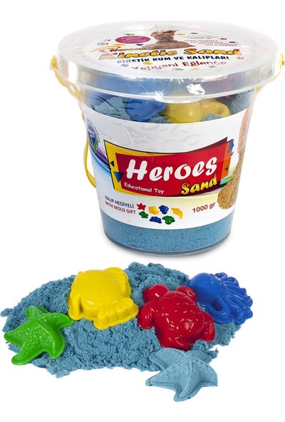 Heroes Kovalı Kinetik Kum 1000 gr Turkuaz