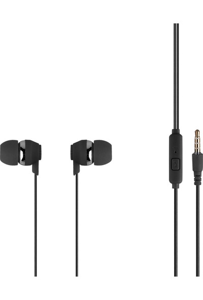 MF Product Acoustic 0092 Mikrofonlu Kablolu Kulak İçi Kulaklık Siyah