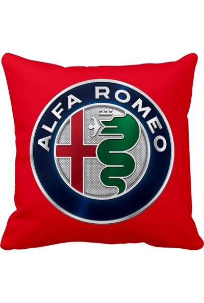 Asr Alfa Romeo Saten Araç Yastığı Kırmızı ve Ahşap Anahtarlık