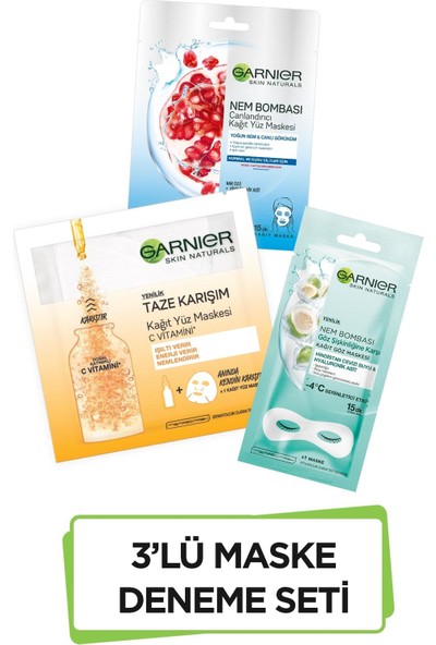 Garnier 3'lü Maske Deneme Seti