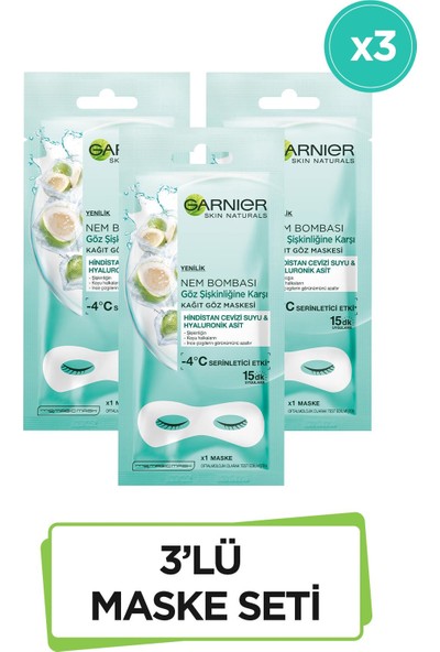 Garnier Göz Altı Torbalarına Karşı Kağıt Göz Maskesi Hindistan Cevizi Suyu 3'lü Set Garnier Göz Altı Torbalarına Karşı Kağıt Göz Maskesi Hindistan Cevizi Suyu 3'lü Set