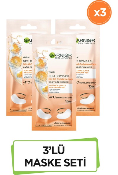 Garnier Nem Bom. Göz Mask Portakal 3'lü Set