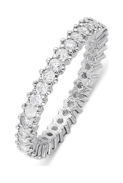 Tamtur Yüzük 1 Sıra Tam Tur Alyans Gümüş Bayan Yüzüğü YZK-330