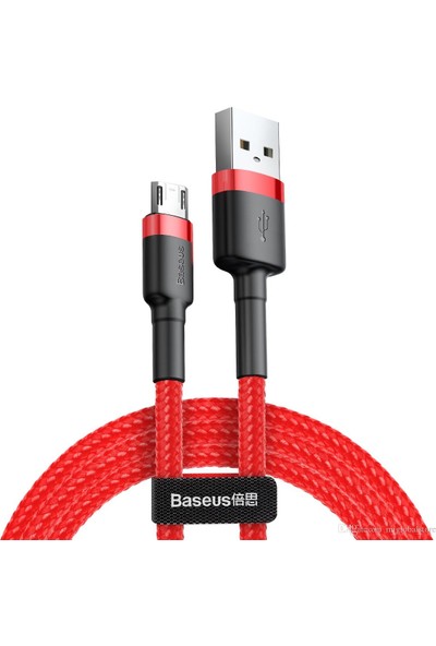 Baseus Micro USB Hızlı Şarj Kablosu 2.4A Kırmızı Baseus Micro USB Hızlı Şarj Kablosu 2.4A Kırmızı