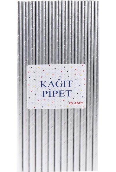 Beysüs Pipet Kağıt Parlak Gümüş 25'li