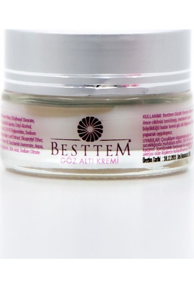 Besttem Göz Altı Kremi 15ML, %100 Doğal, Bitkisel, Ölmez Otlu Besttem Göz Altı Kremi 15ML, %100 Doğal, Bitkisel, Ölmez Otlu