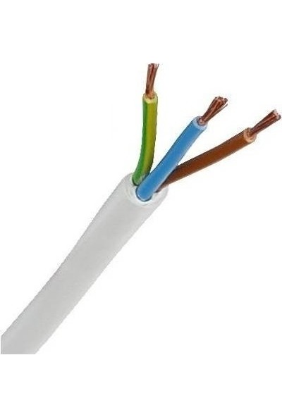 Öznur 3 X 2,5 TTR Kablo 10 m Beyaz Tam Bakır