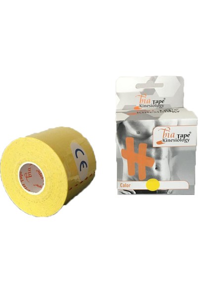Bia Tape Kinesio Sporcu Bandı 5 cm x 5 M Sarı Bia Tape Kinesio Sporcu Bandı 5 cm x 5 M Sarı