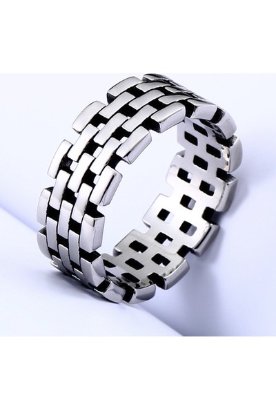 Chavin Gri Bayan Erkek Hasır Dizayn Çelik Yüzük Du14 Chavin Gri Bayan Erkek Hasır Dizayn Çelik Yüzük Du14