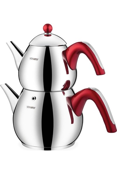 Schafer Tea Chef Çaydanlık Takımı (Orta) - 4 Parça - Krmızı Schafer Tea Chef Çaydanlık Takımı (Orta) - 4 Parça - Krmızı