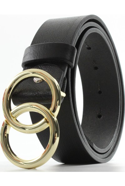Livize Çift Halka Sarı Tokalı Kadın Kemeri Deri 4cm Livize Çift Halka Sarı Tokalı Kadın Kemeri Deri 4cm
